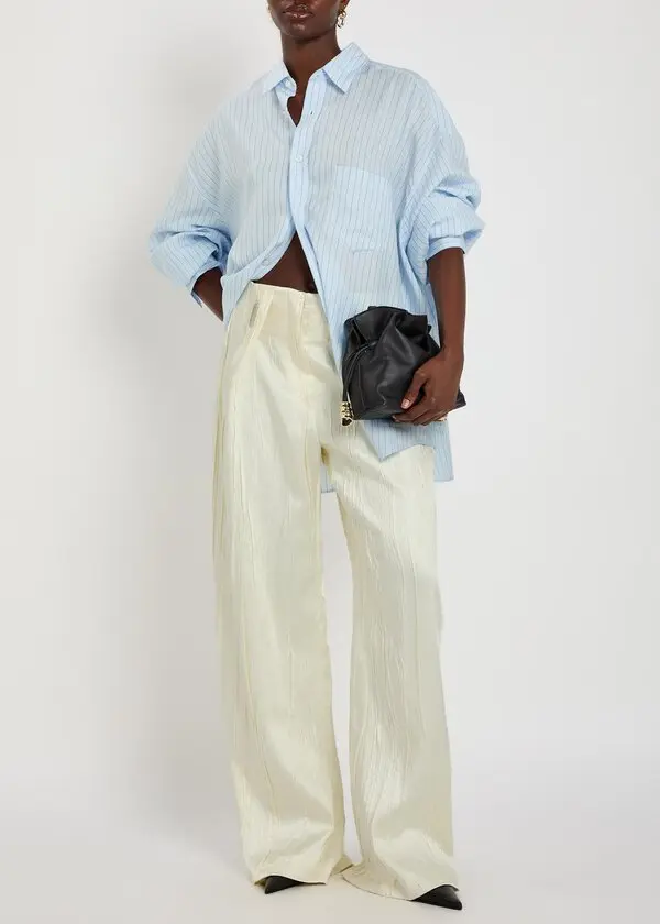 Sportmax Textured Satin Trousers With Embellishments