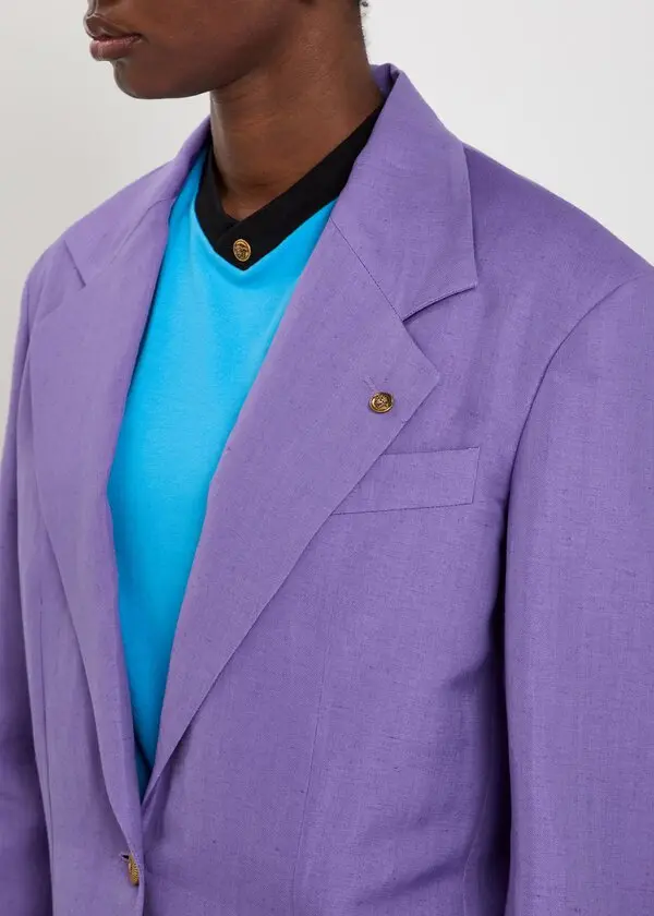 Versace Wool And Linen-blend Blazer