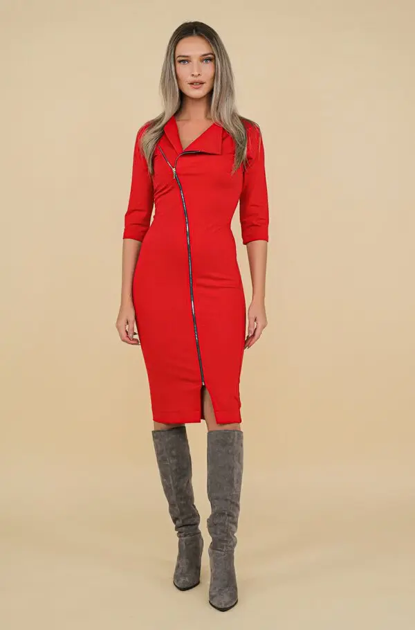 ROSERRY Midi-length Zipper Dress