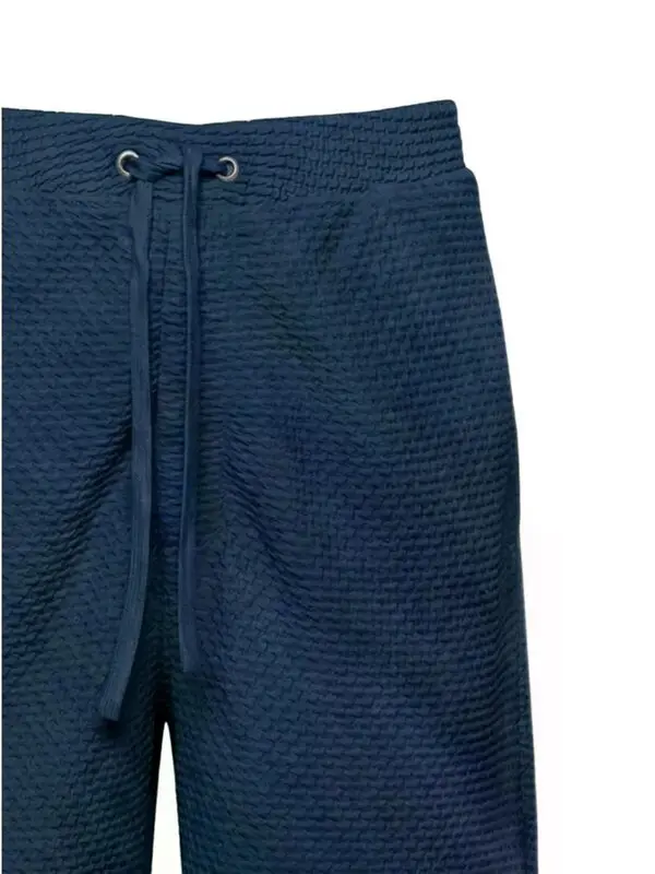 Emporio Armani Seersucker Drawstring Shorts - Blue