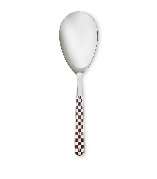MACKENZIE-CHILDS Stainless Steel Courtly Check Bistro Serving Spoon - Black
