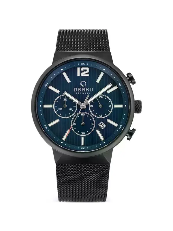 OBAKU Classic Mesh Strap 42mm Watch - Blue