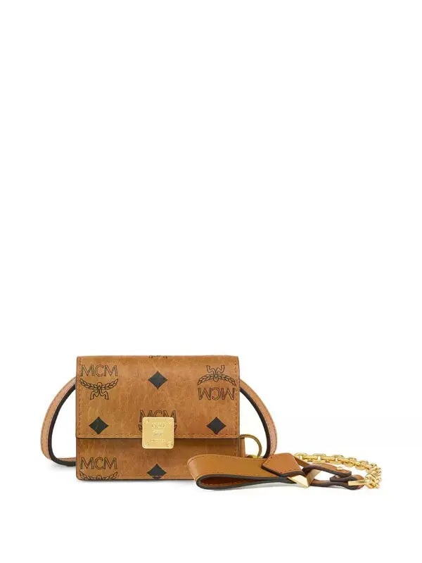 Mcm Aren Visetos Chain-strap Charm - Neutrals