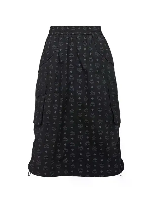 Mcm Monogram Cargo Skirt - Black