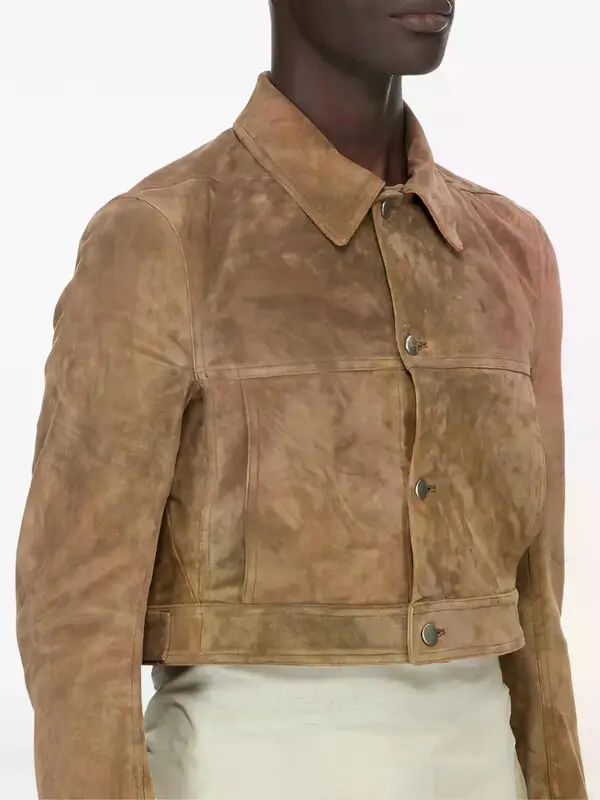 Rick Owens Cropped Suede Worker Jacket