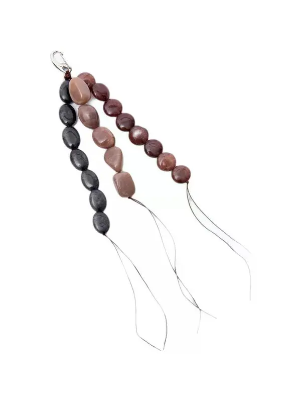 ALYSI Beaded Strand Charm Necklace - Neutrals