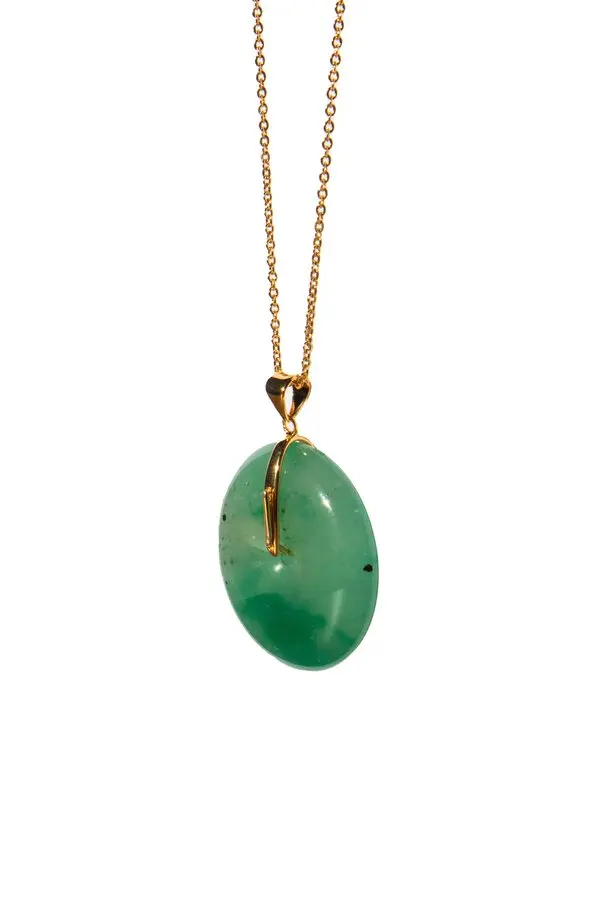 SEREE Oro Jade Pendant Necklace - Green