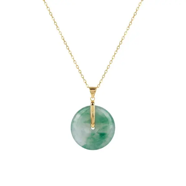 SEREE Oro Jade Pendant Necklace - Green