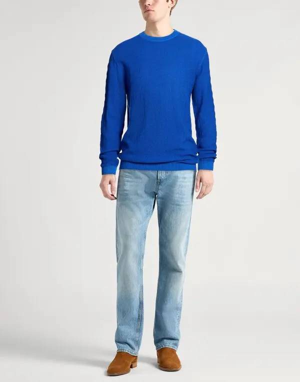 DANIELE FIESOLI Bright Virgin Wool & Cashmere Crewneck Sweater - Blue