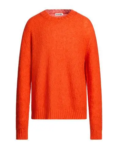 JIL SANDER Mohair Wool Blend Crewneck Sweater - Orange