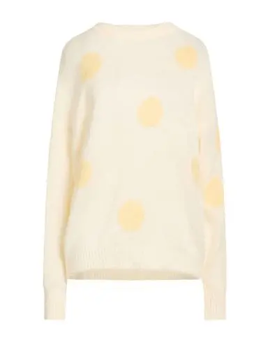 VICOLO Acrylic, Mohair Wool, And Polyamide Polka Dot Mock Neck Sweater - Ivory