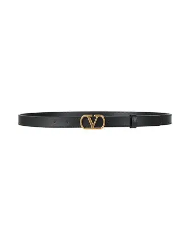 Valentino Garavani Skinny Belt In Leather - Black
