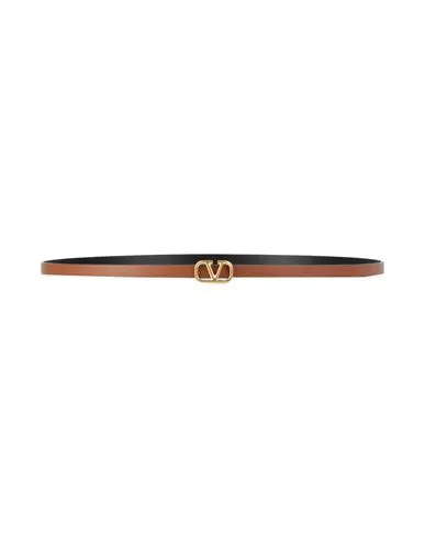 Valentino Garavani Skinny Leather Belt With Designer Plaque