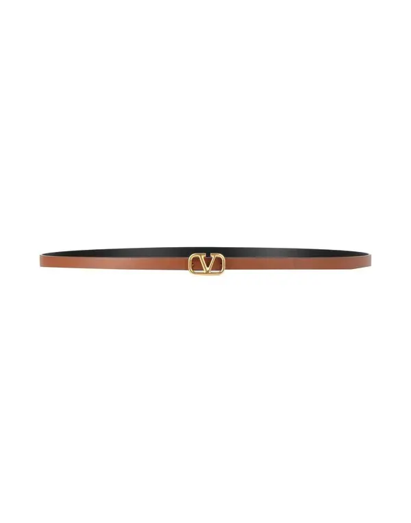 Valentino Garavani Skinny Leather Belt With Designer Plaque