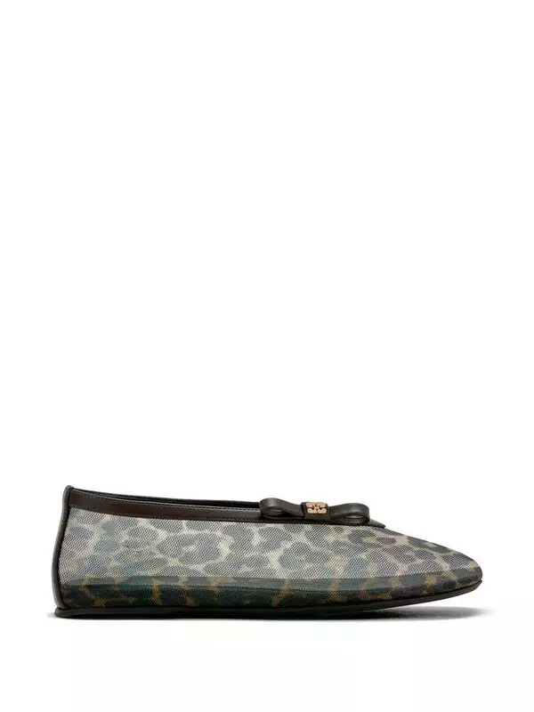 GANNI Jenny Leopard-print Ballet Flats - Black