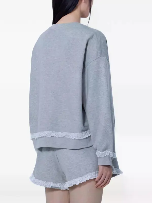 GANNI Sweatshirt With Lace Detailing