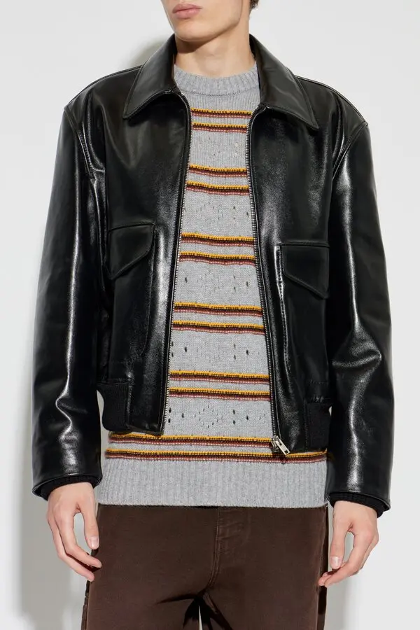 Marni Leather Bomber Jacket