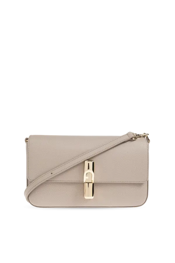 Furla Iride Small Bag In Grained Leather - Grey