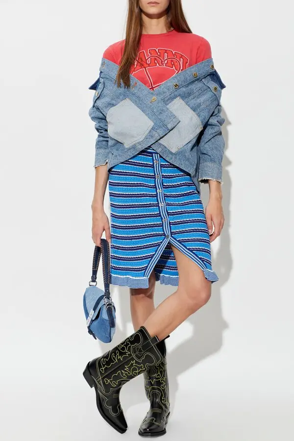 GANNI Printed Cotton T-shirt