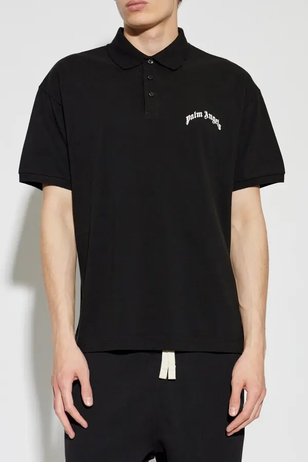 Palm Angels Polo With Logo - Black