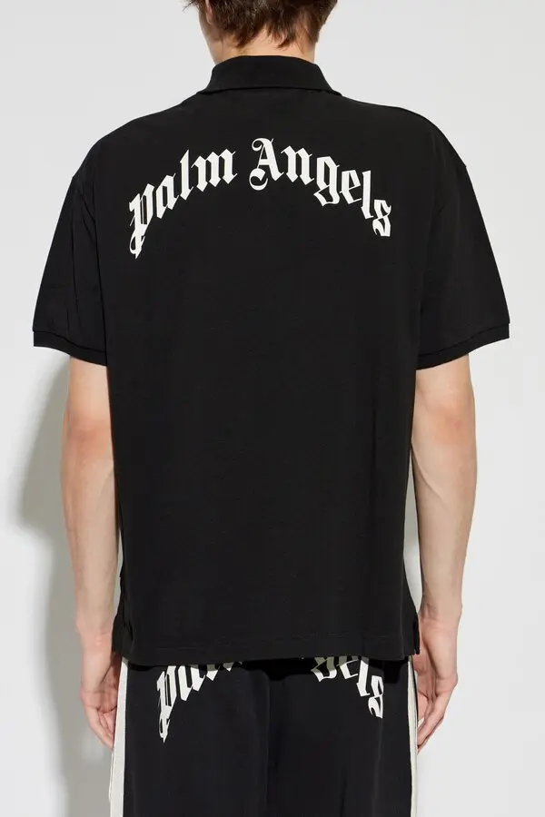 Palm Angels Polo With Logo - Black