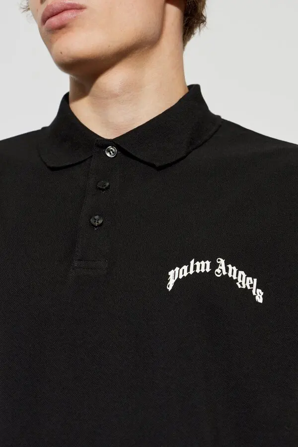 Palm Angels Polo With Logo - Black
