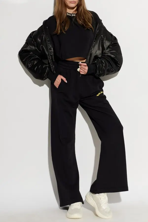 Palm Angels Cropped Top With Gothic Logo