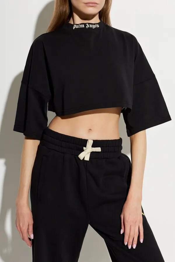 Palm Angels Cropped Top With Gothic Logo