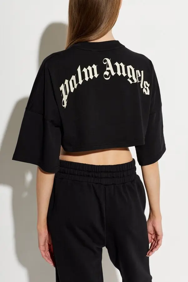 Palm Angels Cropped Top With Gothic Logo