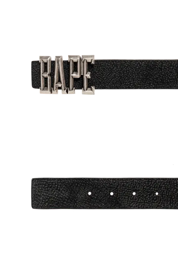 A BATHING APE Leather Belt With Logo Buckle