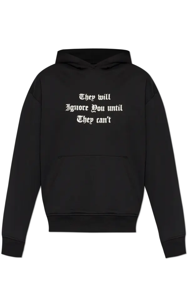 Palm Angels Hooded Sweatshirt With Gothic Print