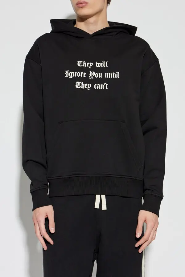 Palm Angels Hooded Sweatshirt With Gothic Print