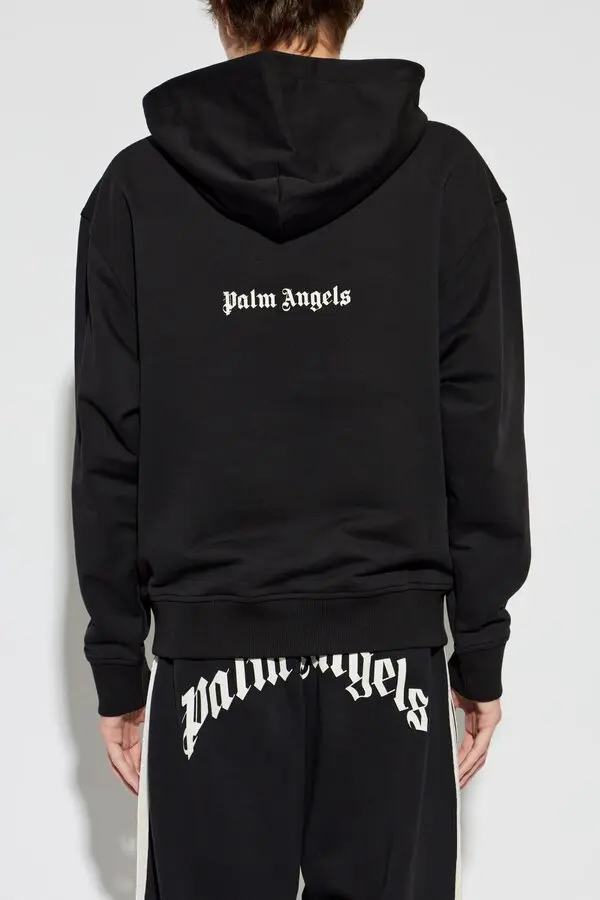 Palm Angels Hooded Sweatshirt With Gothic Print