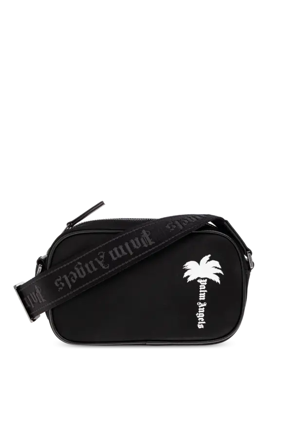 Palm Angels Cotton Logo Shoulder Bag - Black