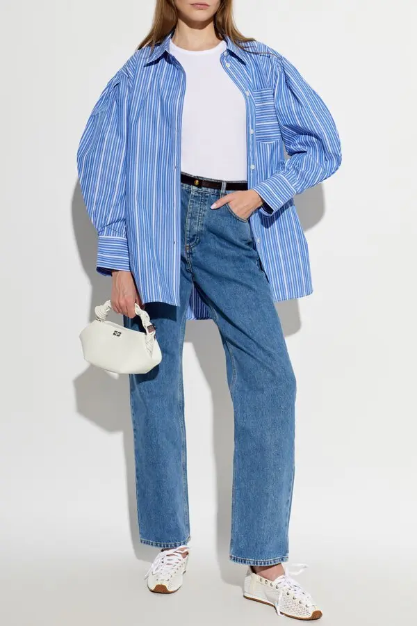 GANNI Ribbed Long Sleeve Top