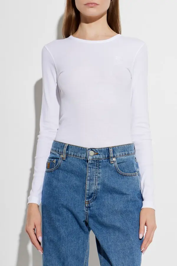 GANNI Ribbed Long Sleeve Top