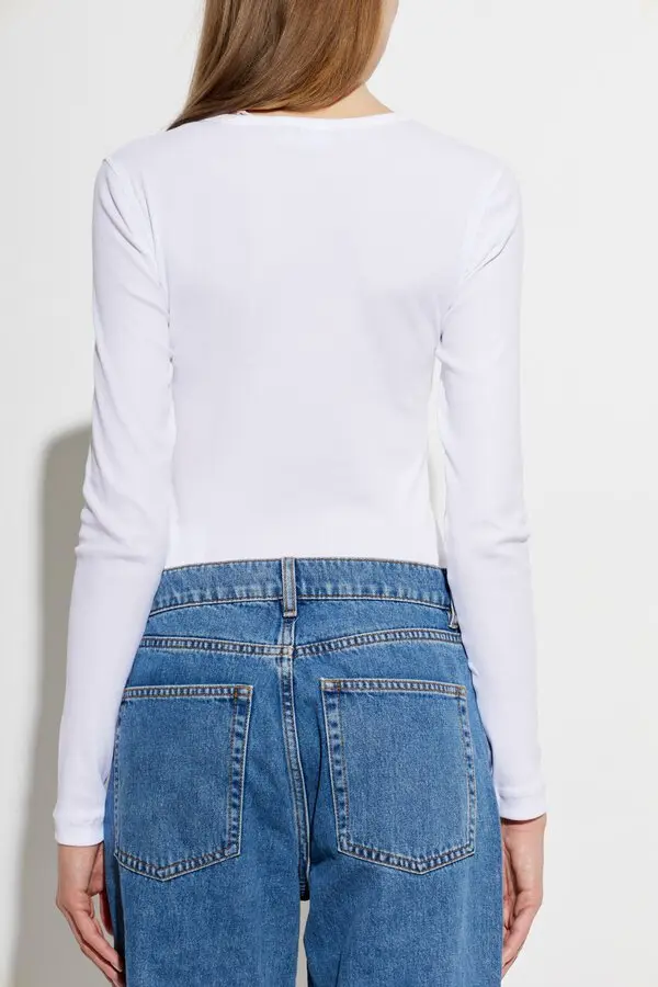 GANNI Ribbed Long Sleeve Top