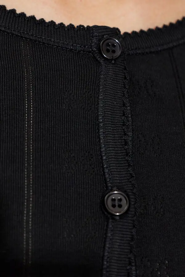 GANNI Fitted Cardigan With Vertical Ribbing