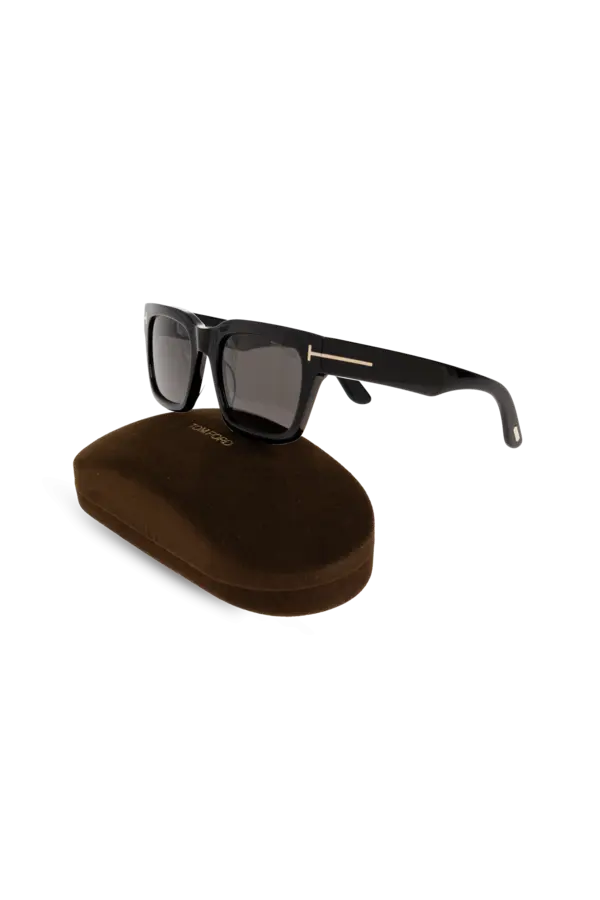 TOM FORD Rectangular Full Rim Sunglasses With Metallic Detail