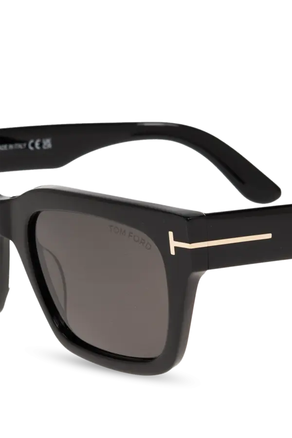 TOM FORD Rectangular Full Rim Sunglasses With Metallic Detail
