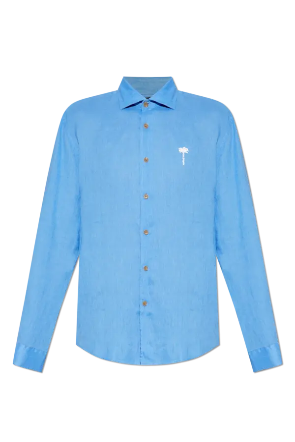 Palm Angels Linen Shirt - Blue
