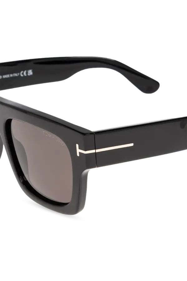 TOM FORD Acetate Rectangle Sunglasses With Metallic T Detail