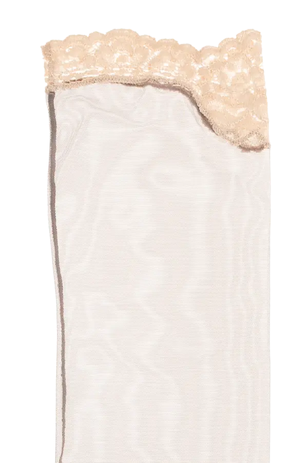 Valentino Garavani Knee-high Socks With Lace Trim
