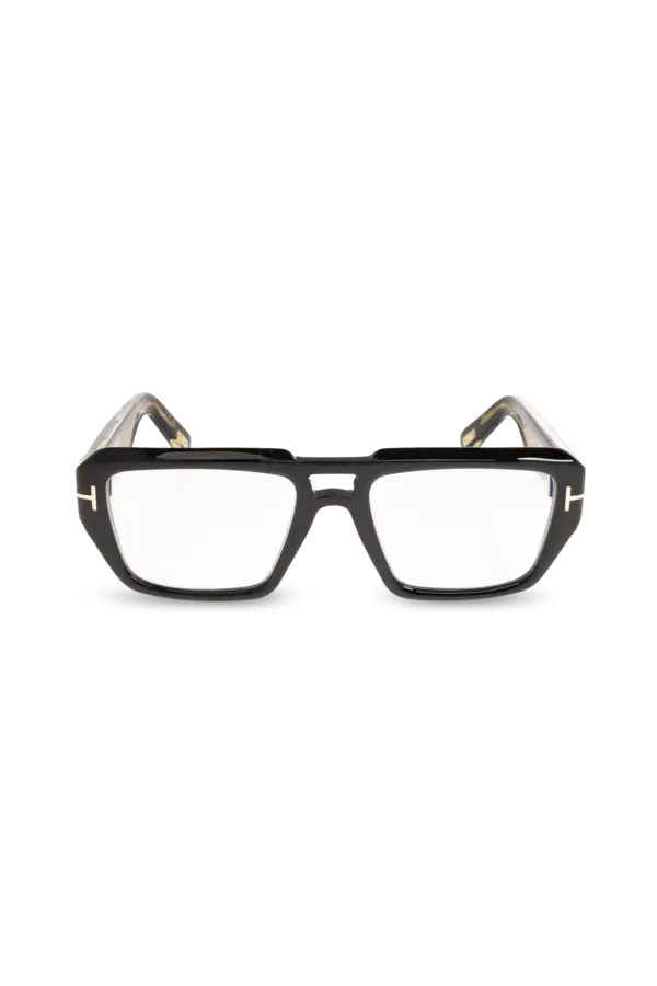 TOM FORD Rectangular Acetate Eyeglasses - Black