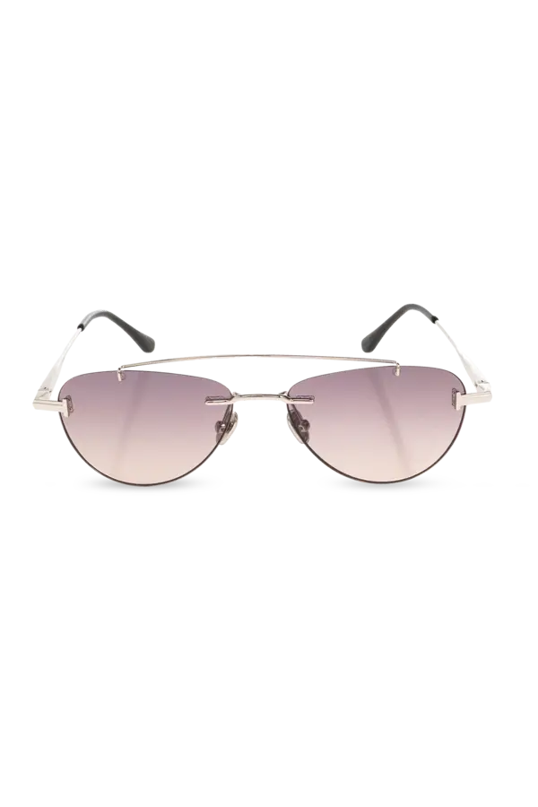 TOM FORD Aviator Sunglasses With Tone Frames - Silver