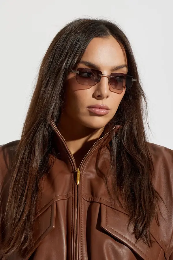 TOM FORD Rimless Geometric Sunglasses
