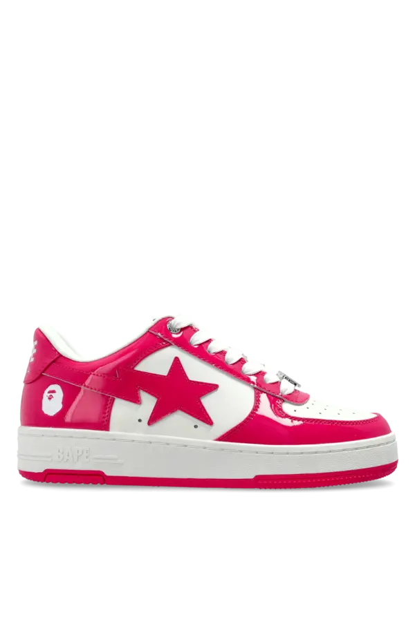 A BATHING APE Patent Leather Low Top Sneakers - Pink