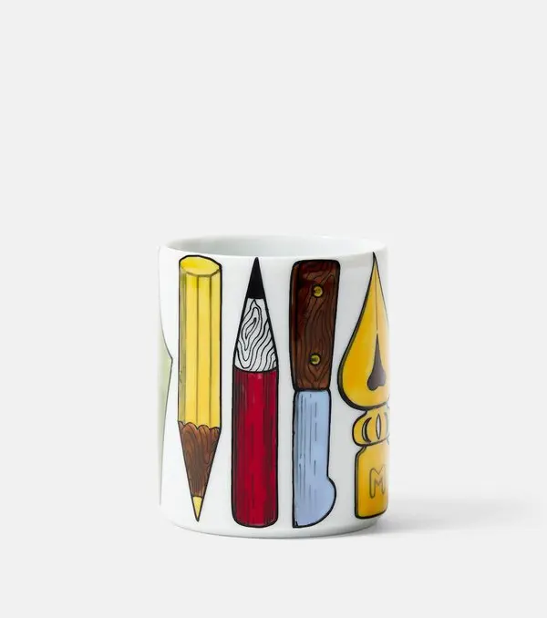 FORNASETTI Strumenti Scrittura Porcelain Pen Pot - White