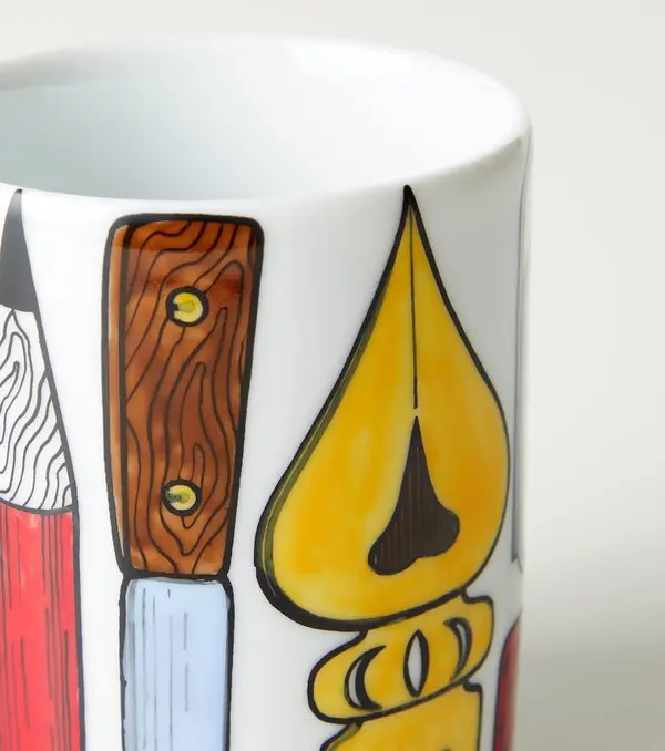 FORNASETTI Strumenti Scrittura Porcelain Pen Pot - White