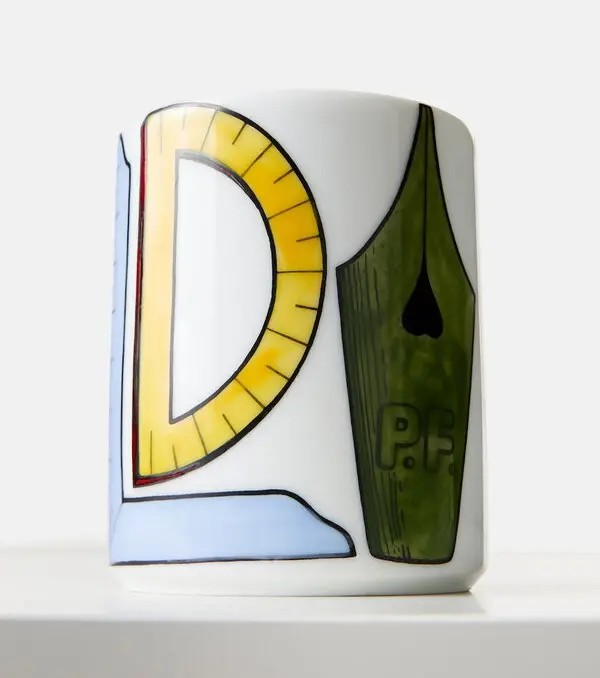 FORNASETTI Strumenti Scrittura Porcelain Pen Pot - White